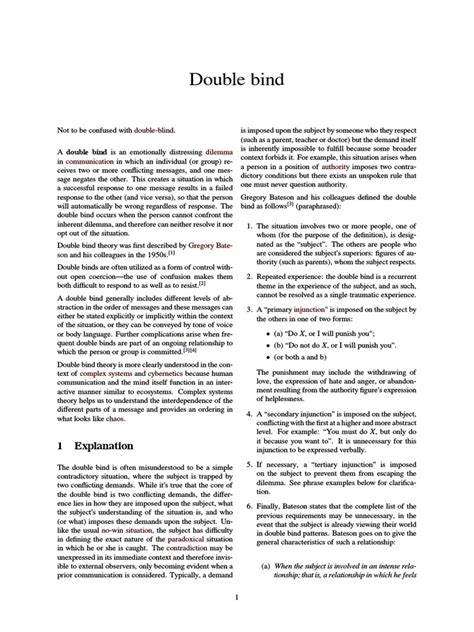 Double Bind Cognitive Science Psychology And Cognitive Science Free 30 Day Trial Scribd