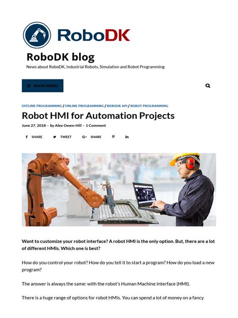 Robot Hmi For Automation Projects Robodk Blog Pdf User Interface Graphical User Interfaces Robot Hmi For Automation Projects Robodk Blog Pdf User Interface Graphical User Interfaces