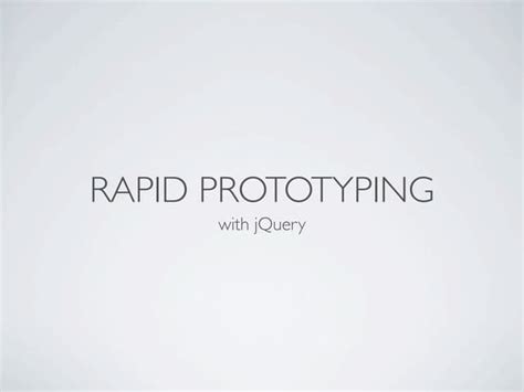 Rapid Prototyping With J Query Pdf Web Design And Html Internet