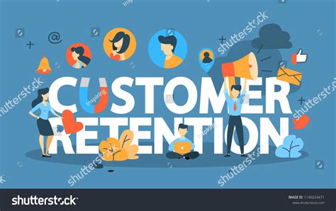 Customer Retention Concept Attract Clients Build Stock Vector Royalty Free 1140224471