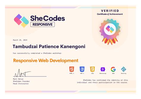 Tambudzai Patience Kanengoni Shecodes Profile Shecodes