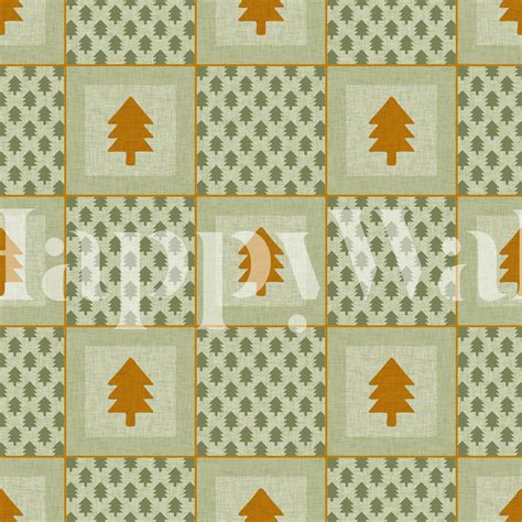 Green Fir Tree Grid Wallpaper