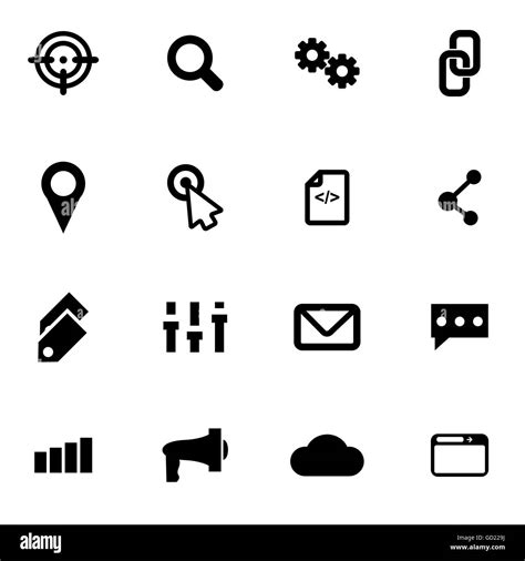 Vector Black Seo Icon Set Stock Vector Image And Art Alamy