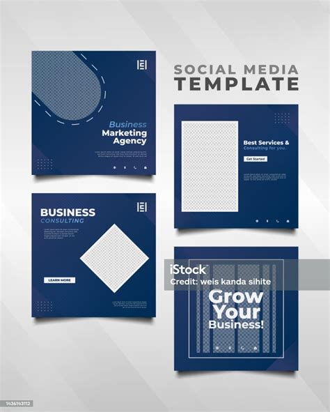 디지털 마케팅 대행사 소셜 미디어 게시물 템플릿은 현대적이고 미니멀한 개념입니다 비즈니스 소셜 미디어 템플릿 모음 0명에 대한 스톡 벡터 아트 및 기타 이미지 Istock