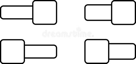 Set Of Toggle Icons Toggle Switch Line Icon Switch On And Off Slider Stock Illustration