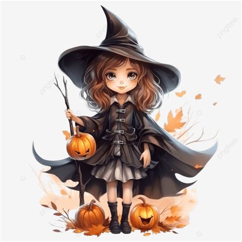 가을 공원에 작은 마녀 옷을 입은 소녀 할로윈 개념 가을 아이들 할로윈 마녀 Png 일러스트 및 이미지 에 대한 무료 다운로드 Pngtree