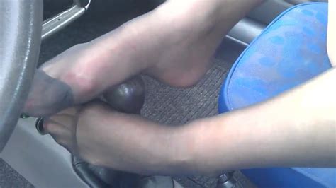 Pretty Nylon Feet Rubbing Gear Shift Xhamster