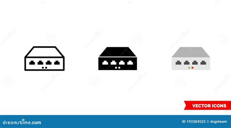 Switch Icon Of 3 Types Color Black And White Outline Isolated Vector Sign Symbol Stock