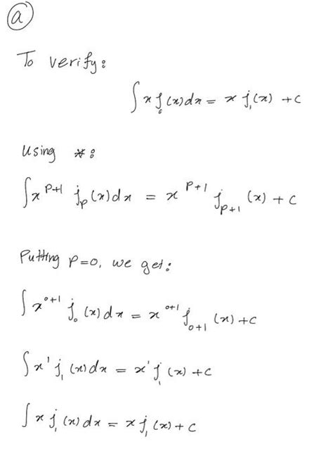 Solved 12 Project Problem Integral Identities With Bessel