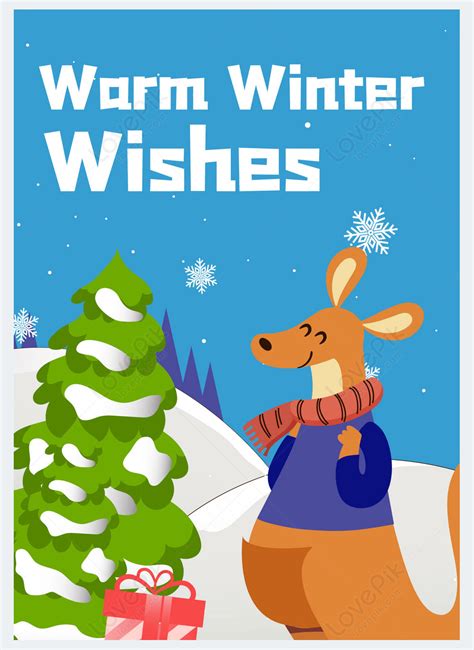 캥거루 귀여운 겨울 인사말 카드 이미지 사진 468618228 무료 다운로드