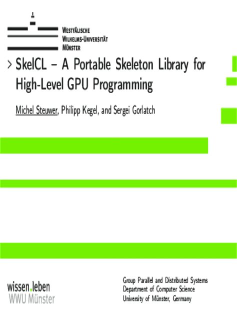 Fillable Online Homepages Inf Ed Ac Skelcl A Portable Skeleton Library For High Level Gpu