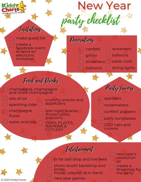 New Year Party Checklist Printable Lists