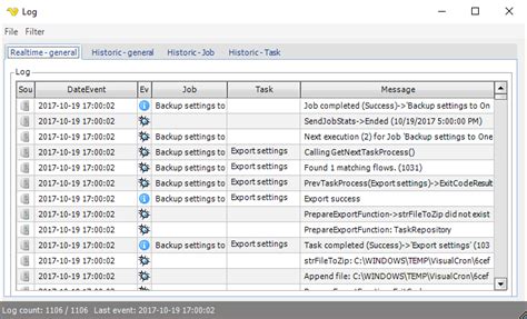 information log visualcron documentation
