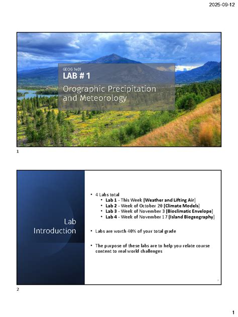Geog 1401 Lab 1 Understanding Orographic Precipitation And Meteorology