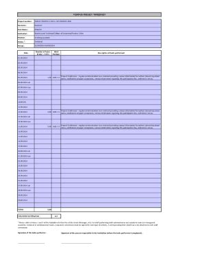 Fillable Online TEMPUS PROJECT TIMESHEET Fax Email Print PdfFiller