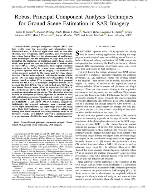 Pdf Robust Principal Component Analysis Techniques For Ground Scene Estimation In Sar Imagery