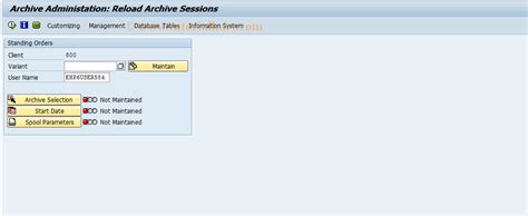 f9t7 sap tcode reloading standing orders