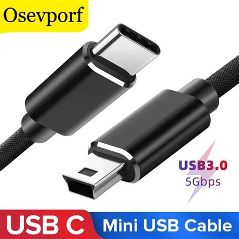 Usb Type C To Usb Mini B Cables Otg Converter Usb C Data Cords Mini B Adapter For Hard Disk