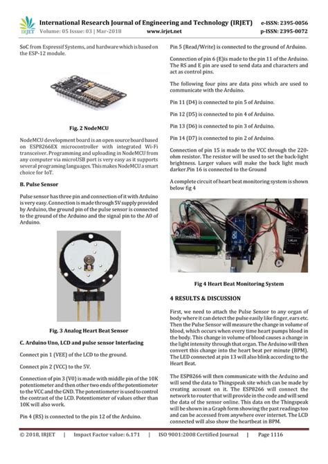 Irjet Heart Rate Monitoring System Using Finger Tip Through Iot Pdf