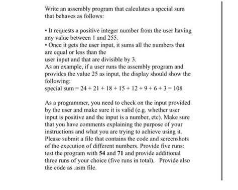 Solved Write An Assembly Program That Calculates A Special