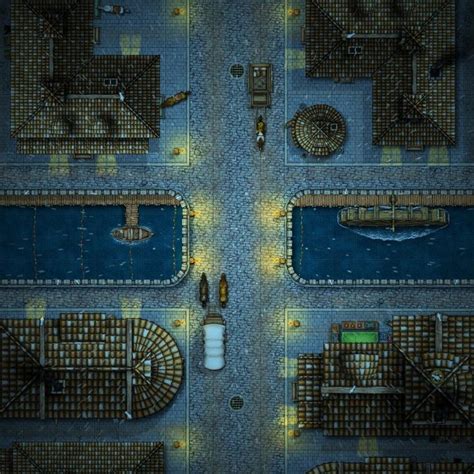 An Aerial View Of A City Street At Night