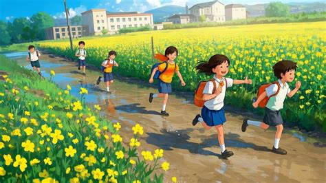 上学ai数字艺术 一群孩子背着书包上学去 Ai插画免费下载png格式2048像素编号71332001 千图网