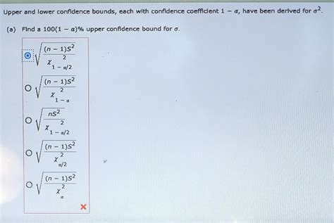 Solved Upper And Lower Confidence Bounds Each With Chegg