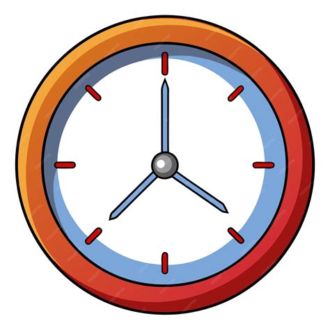 Wall Clock Clipart Cartoon Style Vector Illustration Premium Ai