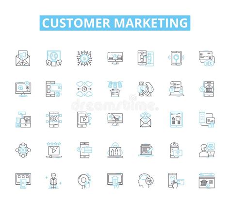 Customer Marketing Linear Icons Set Retention Engagement Loyalty