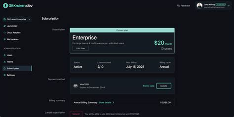 Manage Gitkraken Subscription And Billing