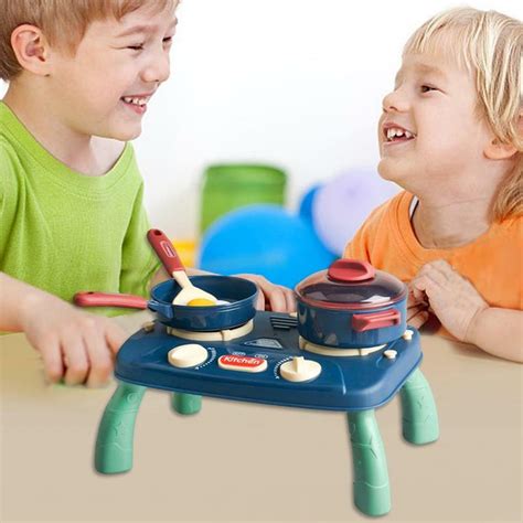 어린이 친화적 주방 놀이세트 유아 주방 놀이세트 조리기구 장난감 놀이 음식 세트 냄비와 팬 19 개 척 재생