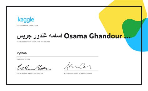 اسامه غندور جريس Osama Ghandour Geris Completed The Python Course On