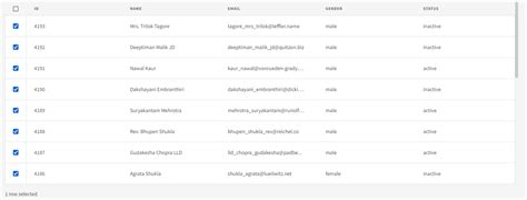 Selecting A Row In A Table With Allow Row Selection Enabled Using A REST API Data Source Appears