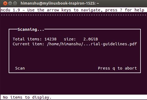 Ncdu 基于ncurses的磁盘实用工具 Linuxstory