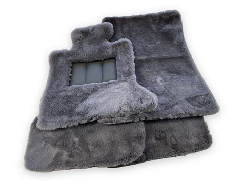 Dark Gray Sheepskin Floor Mats For Rolls Royce Black Er56 Design Luxury
