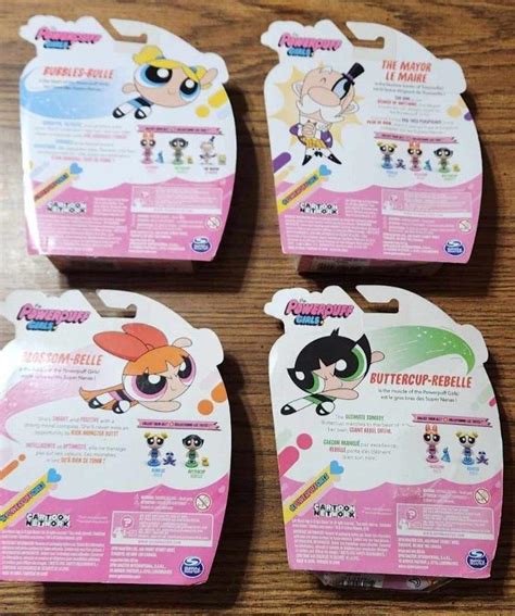 4 New Powerpuff Girls Toy Set Blossom Bubbles Buttercup Mayor 2