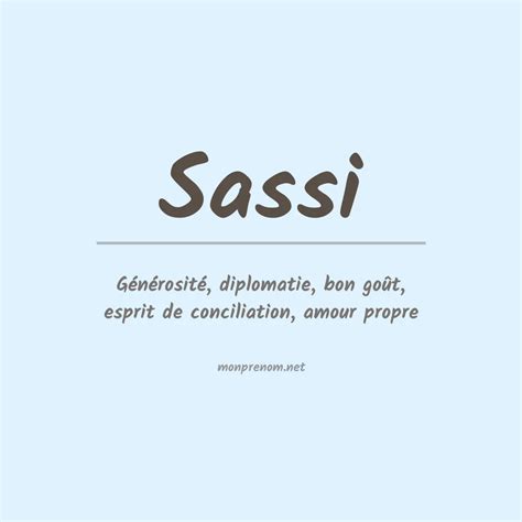 Signification Du Prénom Sassi