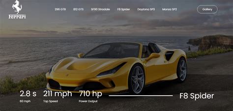 GitHub HenricoPi WebDesign Ferrari Ferrari Website Replica With Different Models And An Image