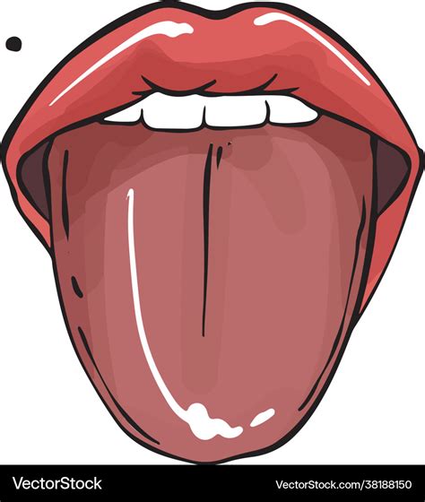 Women Lips With Tongue Out Sexy Mouth With Red Vector Image