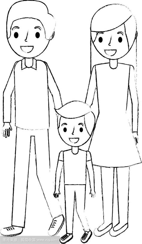 爸爸妈妈和宝宝在一起的简笔画（共14张） 简笔画图片大全