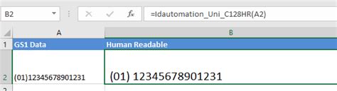 How To Create Gs1 128 Barcodes In Excel Using The Gs1 128 Font Package