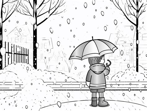 Snowy Day Coloring Page For Download Coloring Page