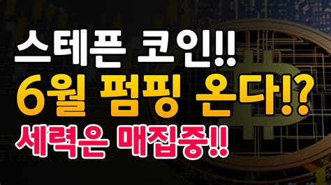 스테픈 코인 6월 펌핑 온다 세력은 매집중 Youtube
