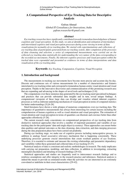 Pdf A Computational Perspective Of Eye Tracking Data For Descriptive Analysis