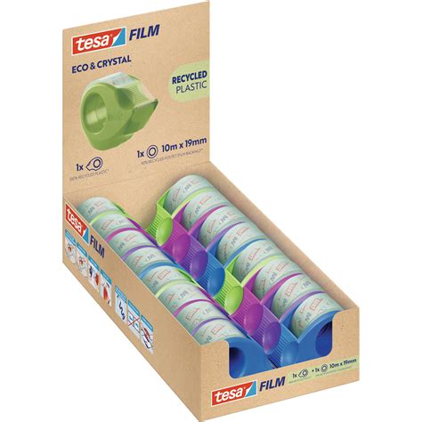 Tesa Tesafilm® Eco And Crystal 10m X 19mm 16 Rollen Mit Mini Abroller