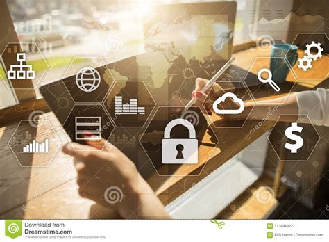 Data Protection Cyber Security Information Safety And Encryption Internet Technology And