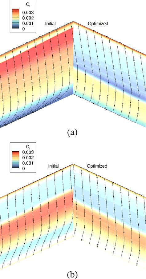 The Cf Contour Comparison Between Initial And Optimized Results A Download Scientific