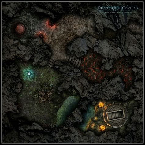 Direblight Cavern Dungeon Maps Map Fantasy Map