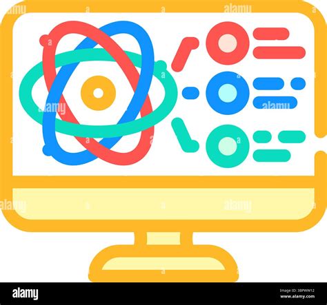 Simulator Quantum Computer Color Icon Vector Illustration Stock Vector