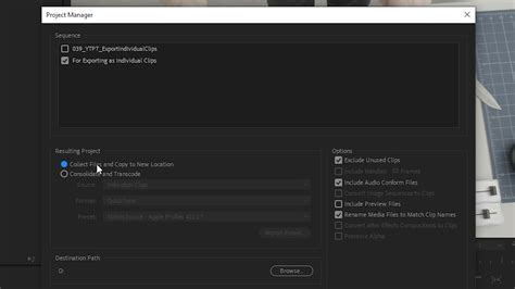 How To Use Project Manager In Premiere Pro To Export Individual Clips From The Timeline